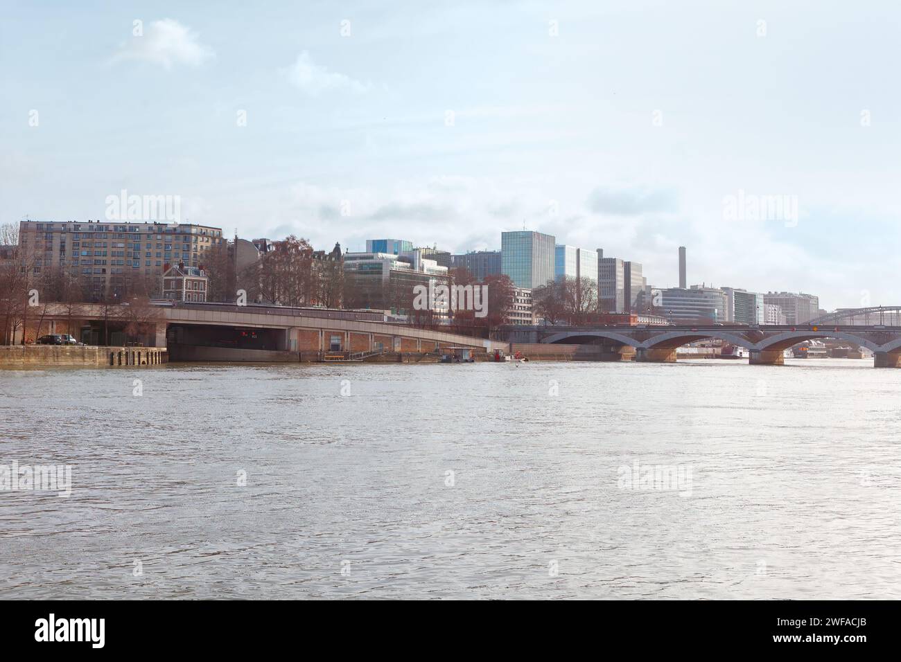 View of Austerlitz Bridge over the Seine river in Paris, France Stock ...