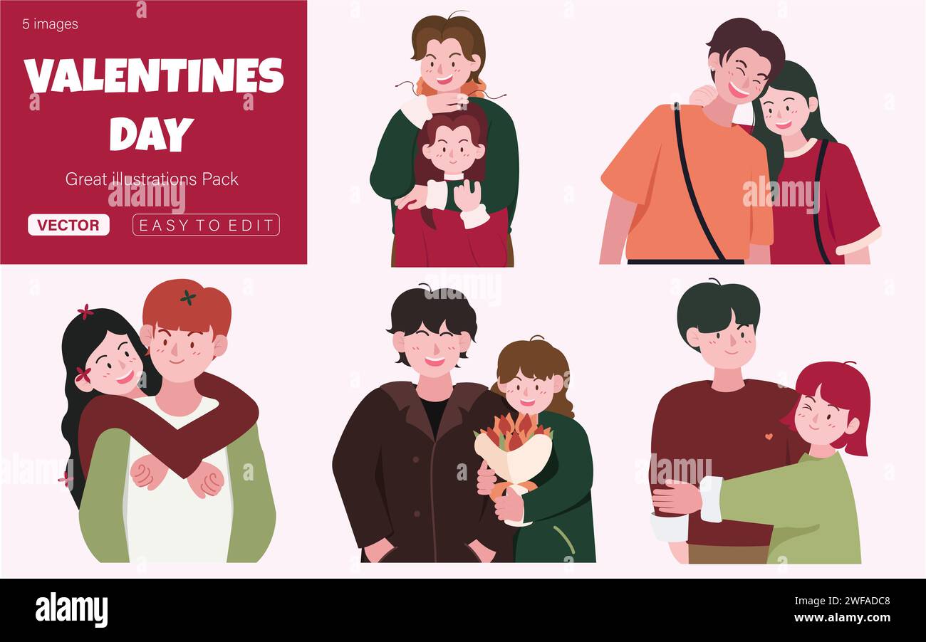 Collection of Love couples dating. Men and women in romantic ...