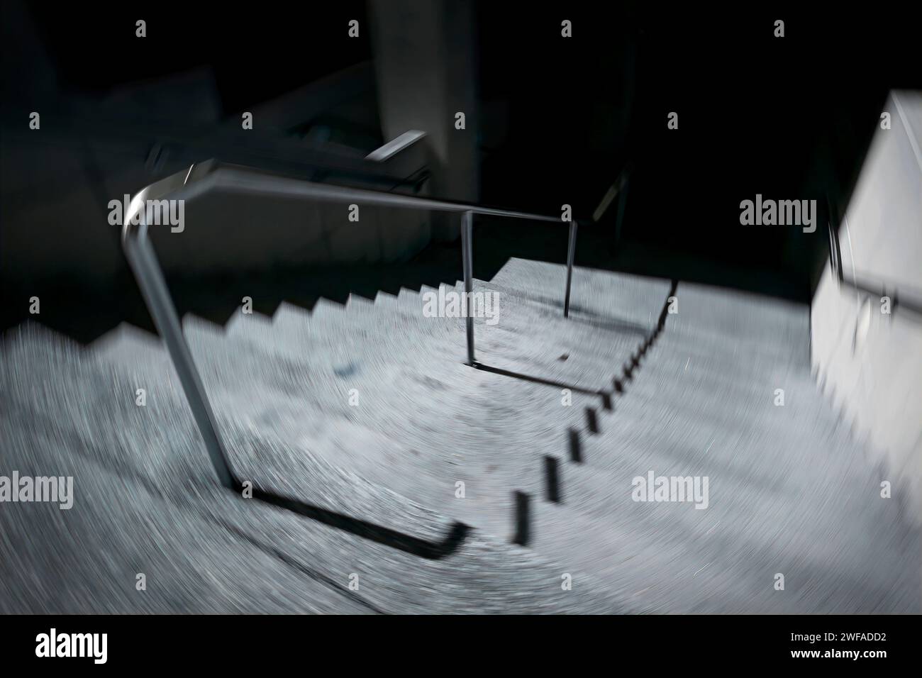 The steps to nowhere, bxw icm slight movement blur, chrome railing and ...