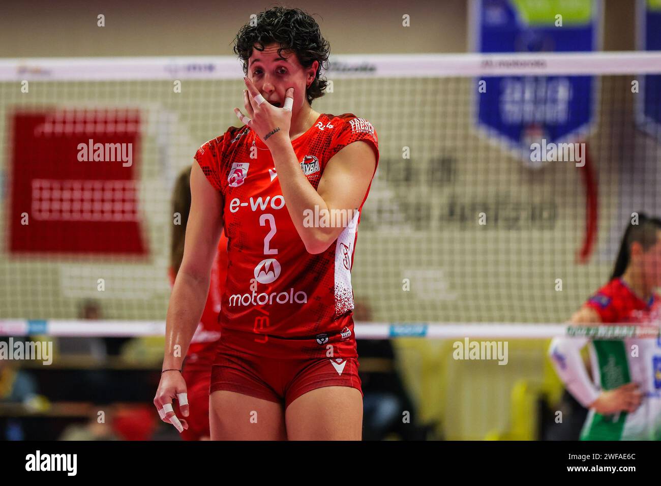 Busto Arsizio, Italy. 28th Jan, 2024. Martina Bracchi #2 of UYBA Volley ...