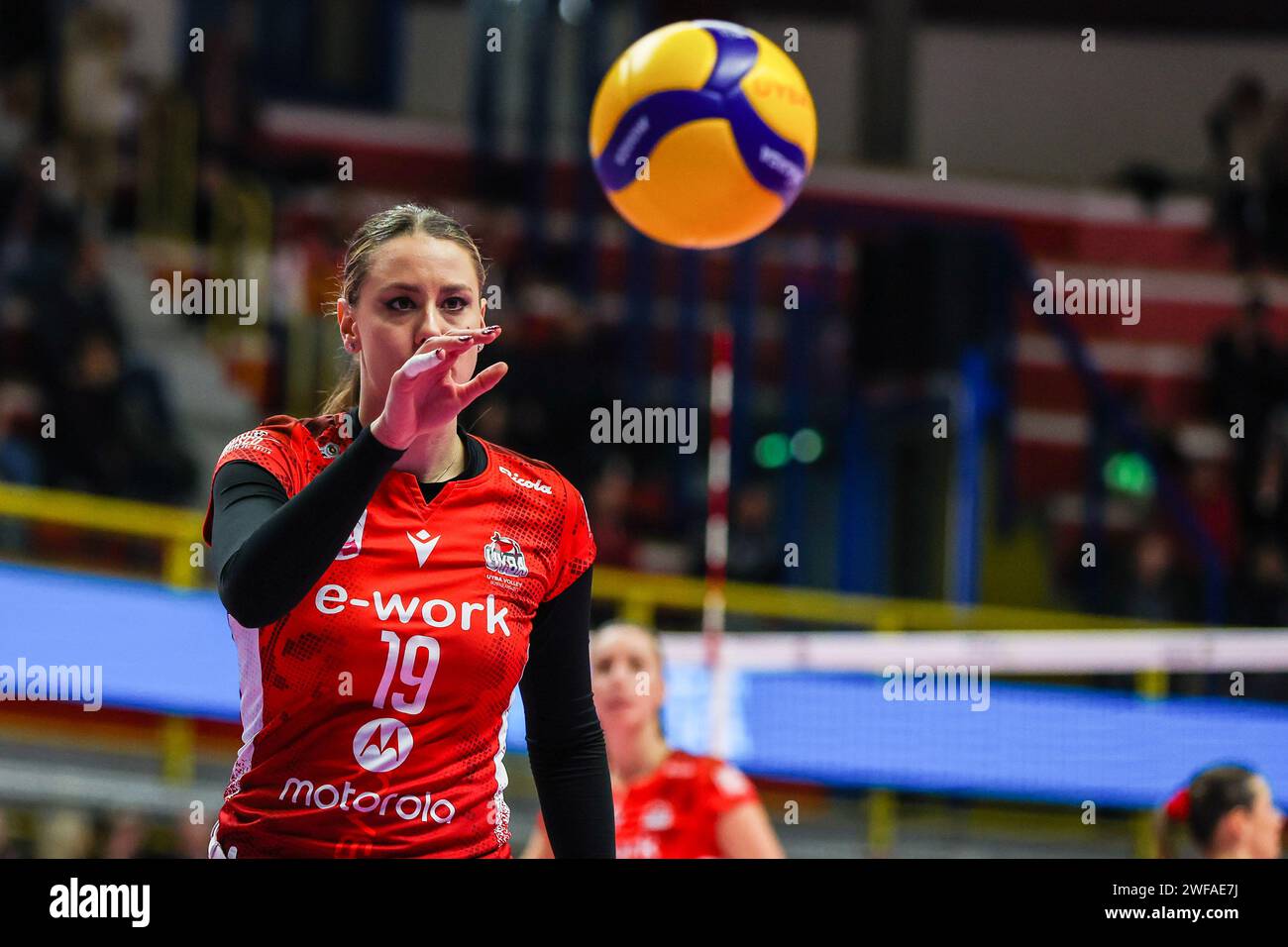 Busto Arsizio, Italy. 28th Jan, 2024. Jennifer Boldini #19 of UYBA ...