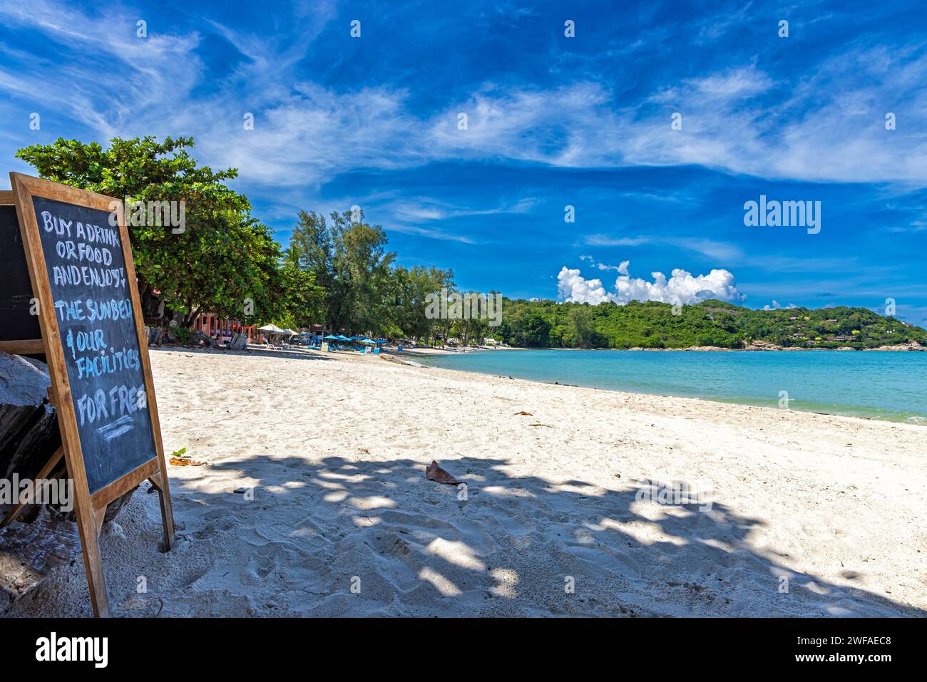 Restaurant menu board display, Choeng Mon beach, Bo Phut, Ko Samui ...