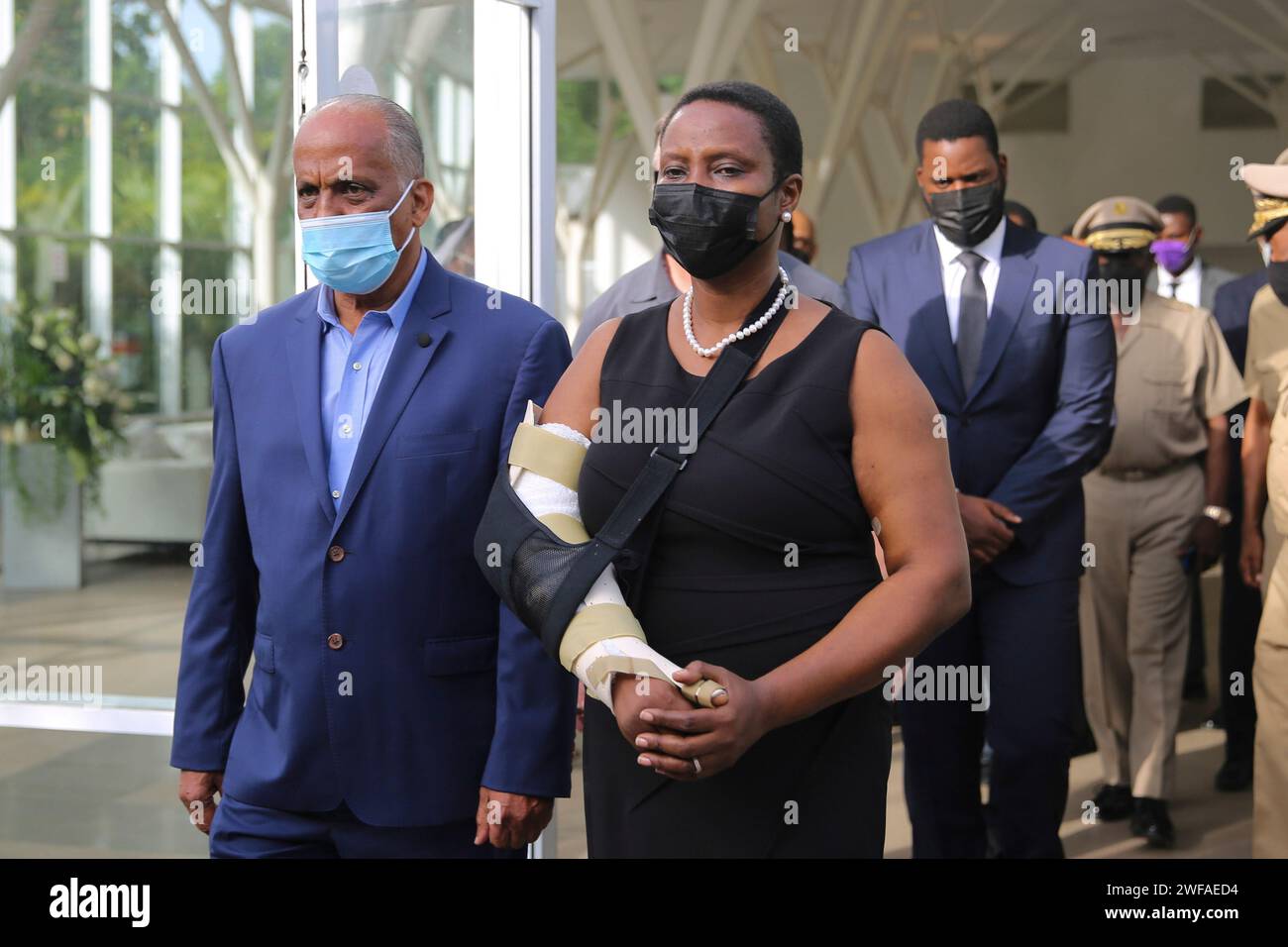FILE - First Lady Martine Moise arrives for a tribute for her late ...