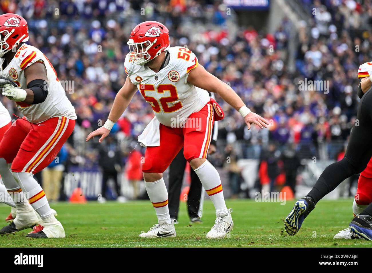 Kansas City Chiefs center Creed Humphrey (52) in action during the ...