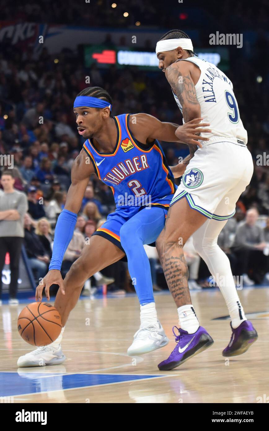 Oklahoma City Thunder Guard Shai Gilgeous Alexander 2 Drives Past