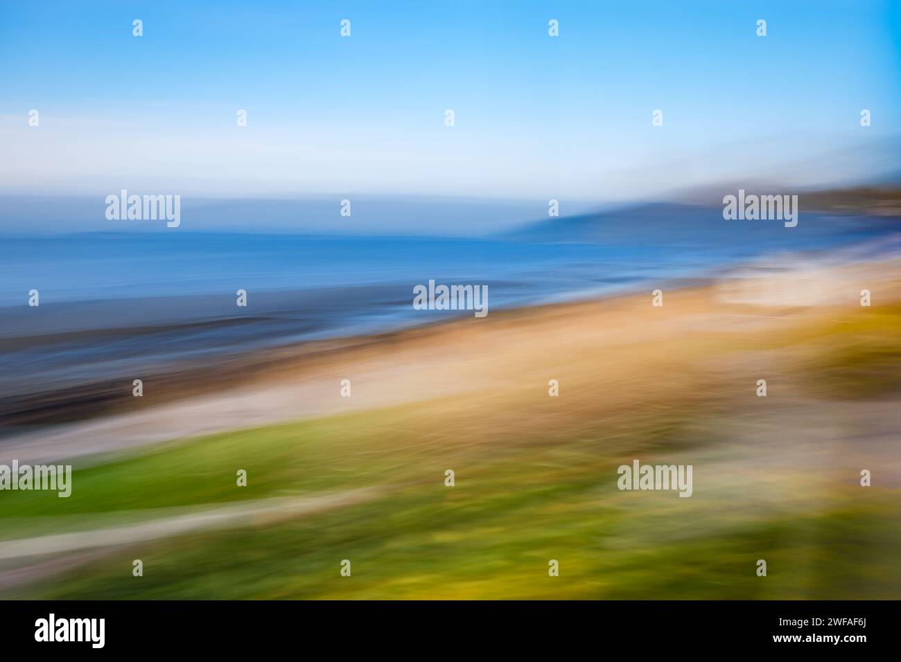 Slow horizontal camera movement (ICM) captures the essence, shapes and ...