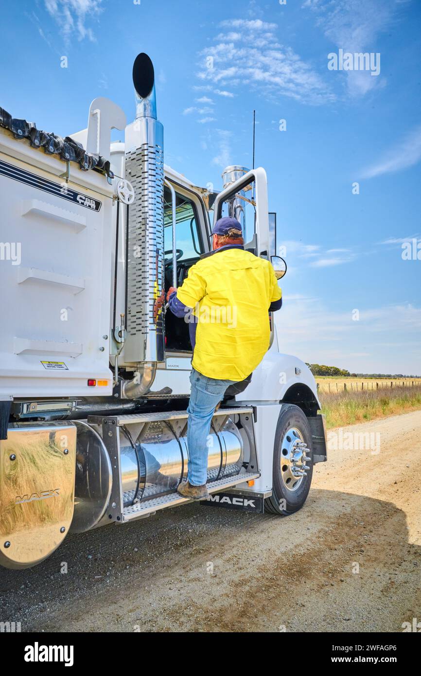 Driver Boards Truck Stock Photo - Alamy