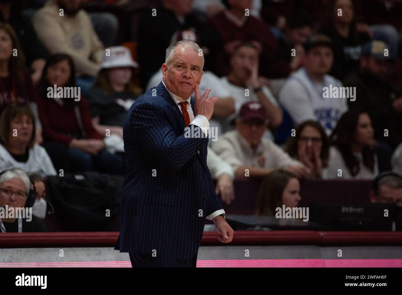 Blacksburg, VA, USA. 29th Jan, 2024. Virginia Tech Hokies head coach ...