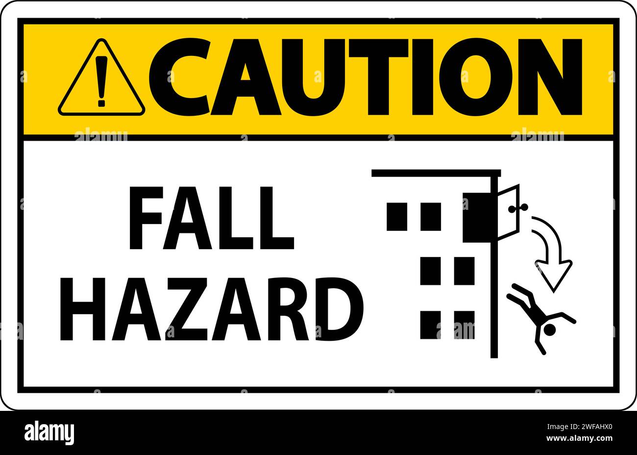 Caution Sign, Fall Hazard Stock Vector Image & Art - Alamy