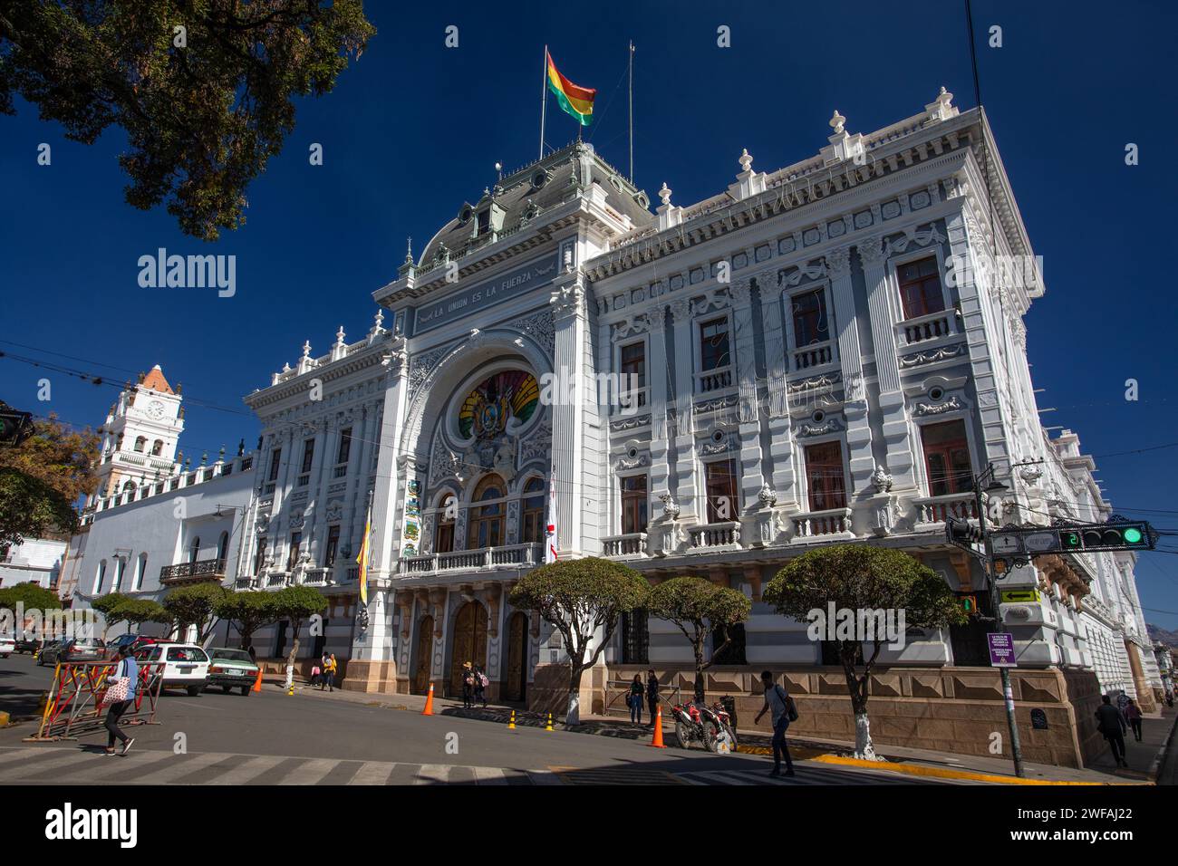 Sucre Bolivia Government building Stock Photo - Alamy