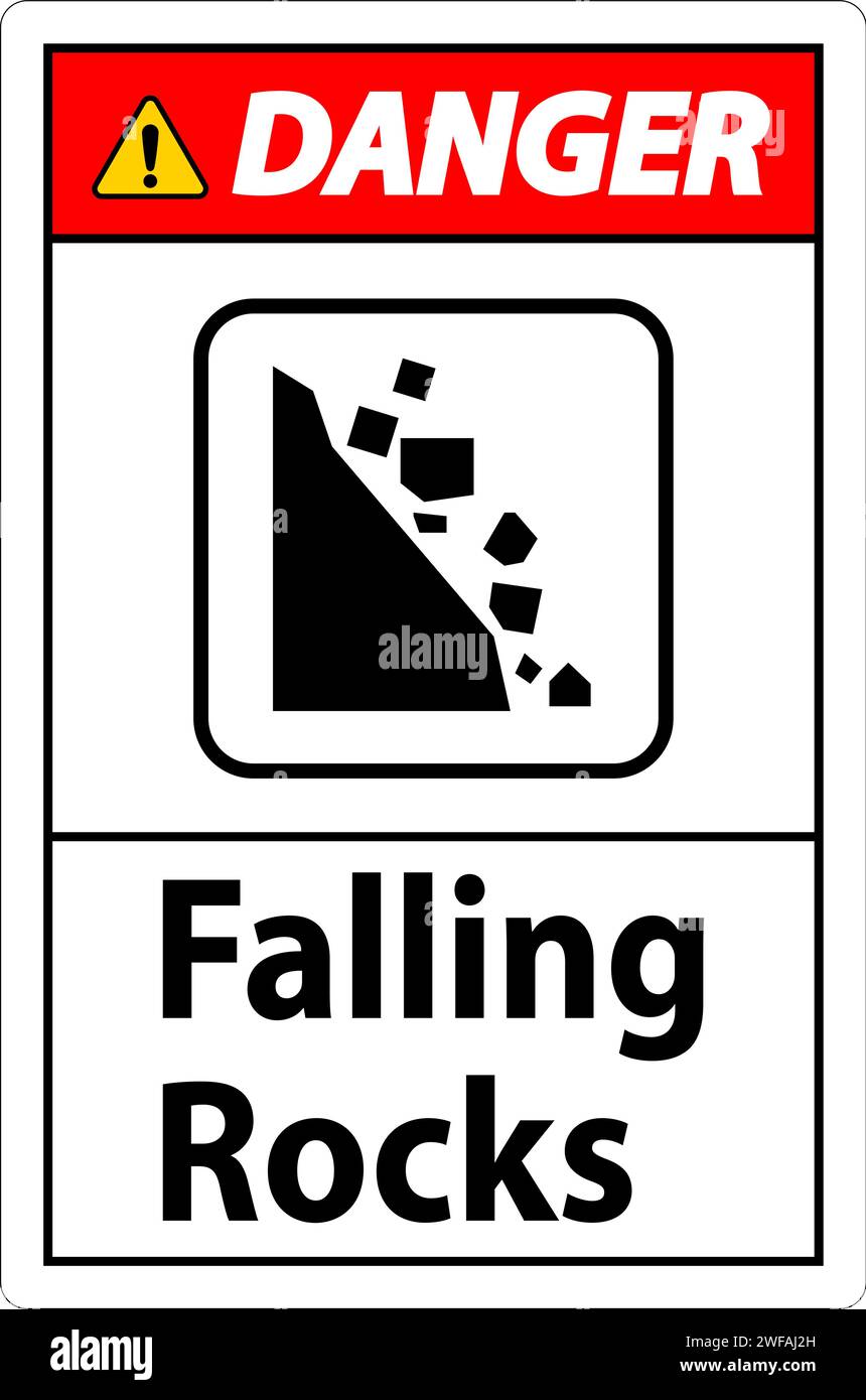Danger Sign, Park Sign and Guide Sign, Falling Rocks Stock Vector Image ...