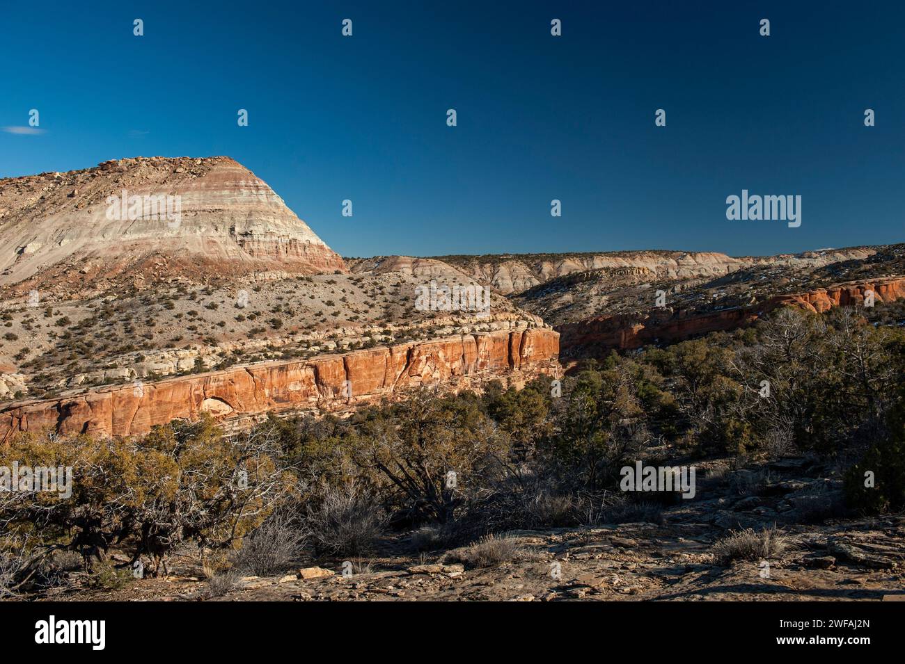 Tilted formations of the Colorado National Monument at the edge of the ...