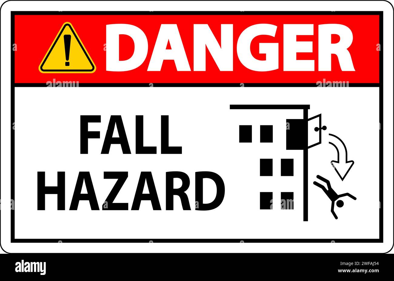 Caution Sign, Fall Hazard Stock Vector Image & Art - Alamy