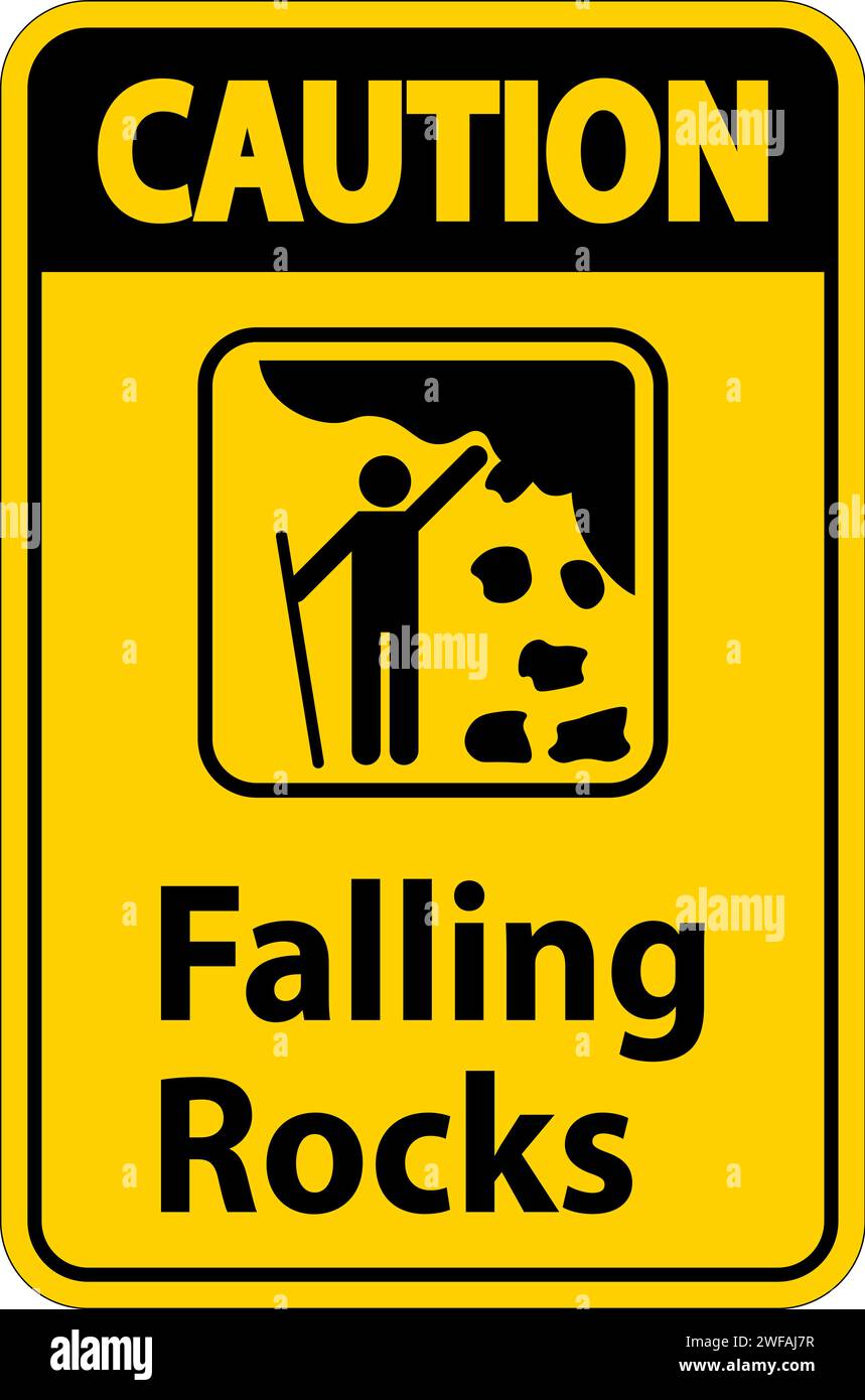 Caution Sign, Park Sign and Guide Sign, Falling Rocks Stock Vector ...