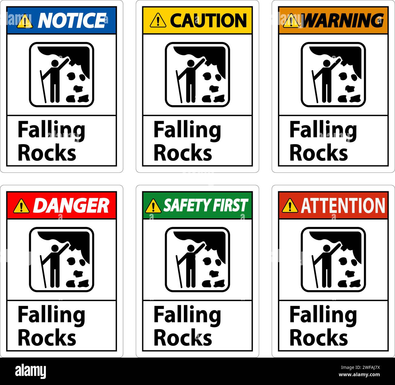 Campground Sign, Park Sign and Guide Sign, Falling Rocks Stock Vector ...