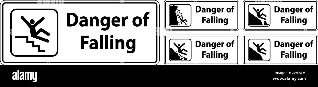 Danger Sign, Park Sign and Guide Sign, Danger Of Falling Stock Vector ...