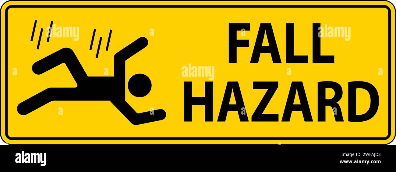 Caution Sign, Fall Hazard Stock Vector Image & Art - Alamy