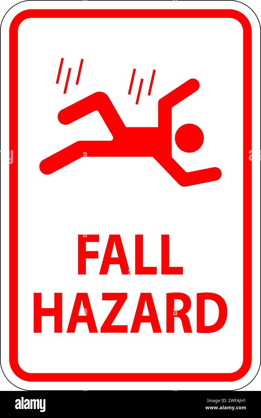 Caution Sign, Fall Hazard Stock Vector Image & Art - Alamy