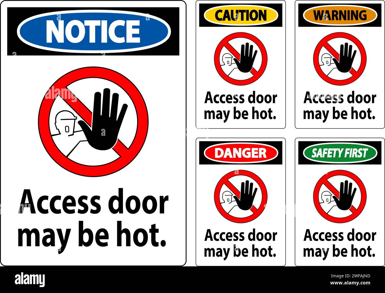 Caution Sign, Caution, Access Door May Be Hot Stock Vector Image & Art ...