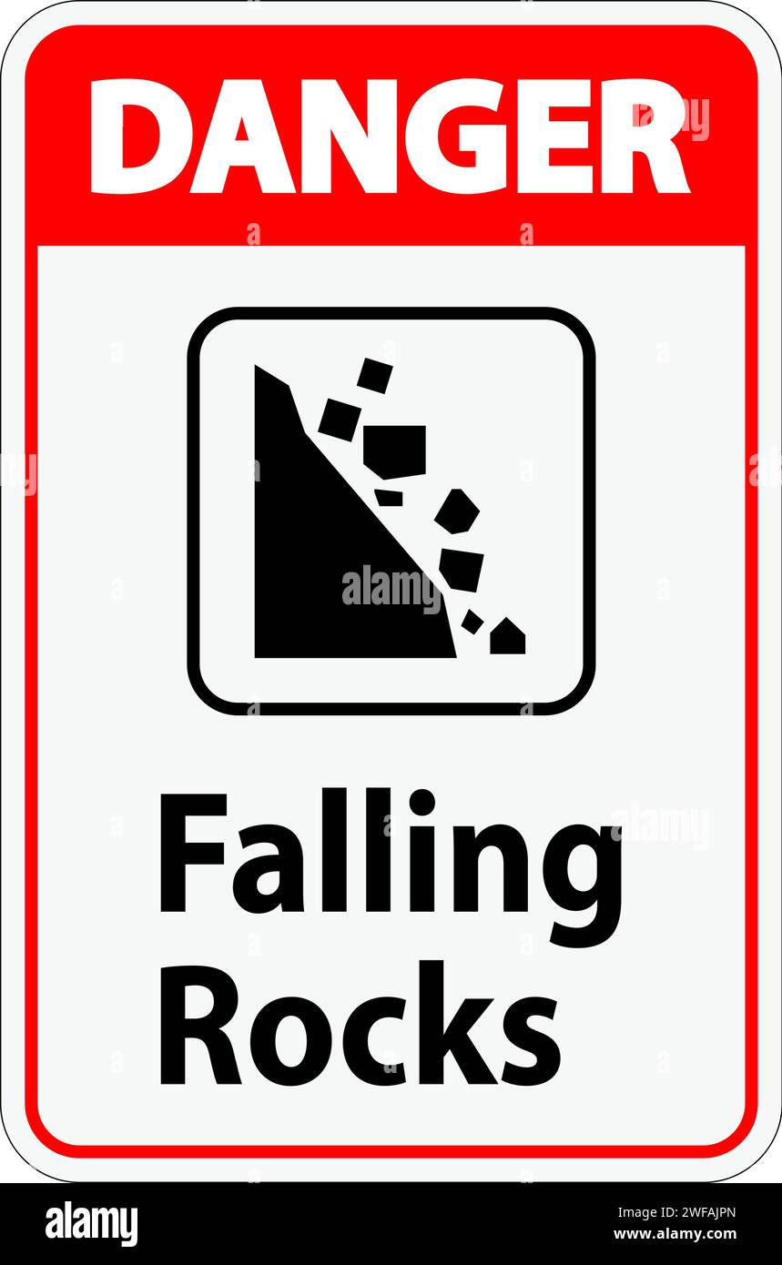 Falling rocks danger sign Stock Vector Images - Alamy