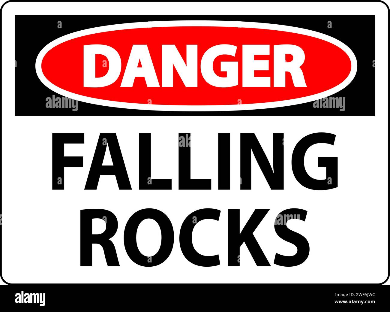Danger Sign, Falling Rocks Stock Vector Image & Art - Alamy