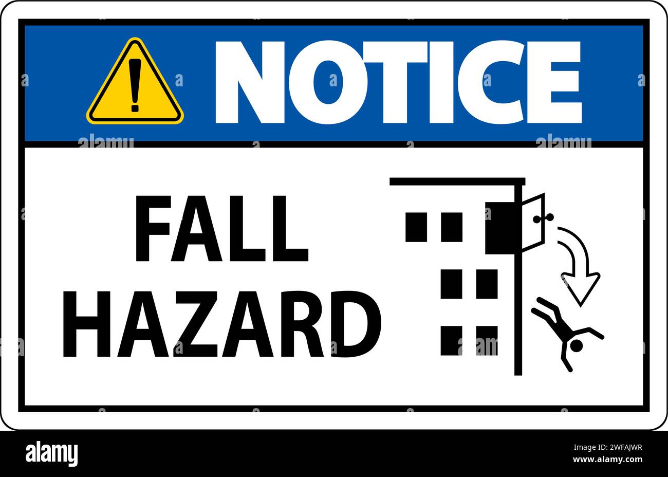 Notice Sign, Fall Hazard Stock Vector Image & Art - Alamy
