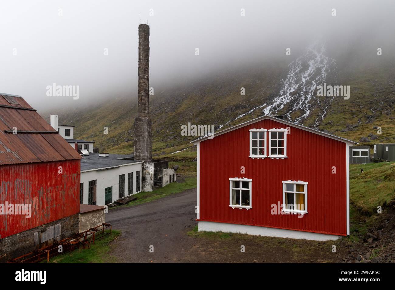 Abandoned herring factory Djupavik, Reykjarfjoerour, Strandir, Arnes ...
