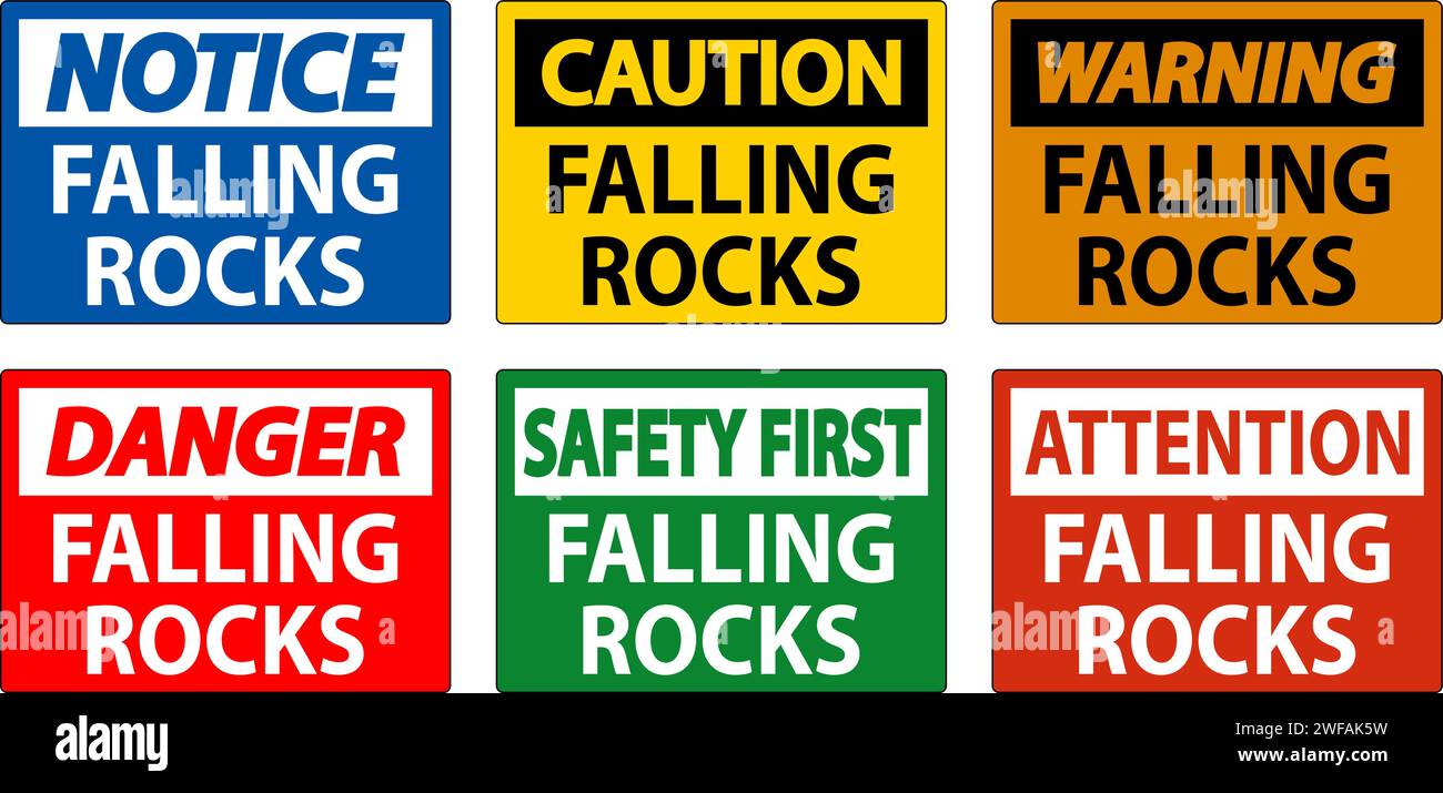 Danger Sign, Falling Rocks Stock Vector Image & Art - Alamy