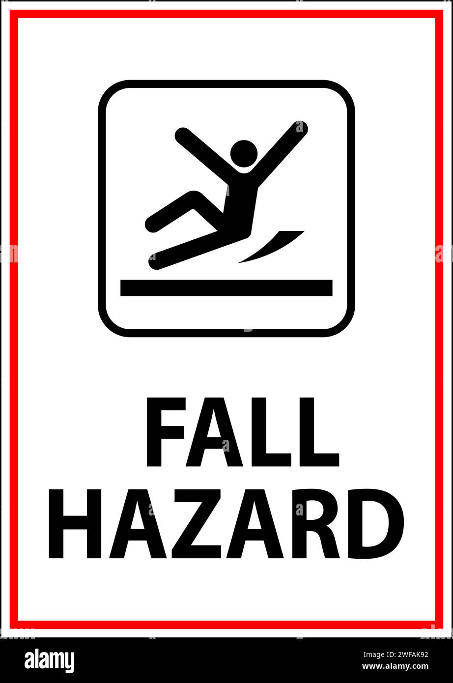 Caution Sign, Fall Hazard Stock Vector Image & Art - Alamy