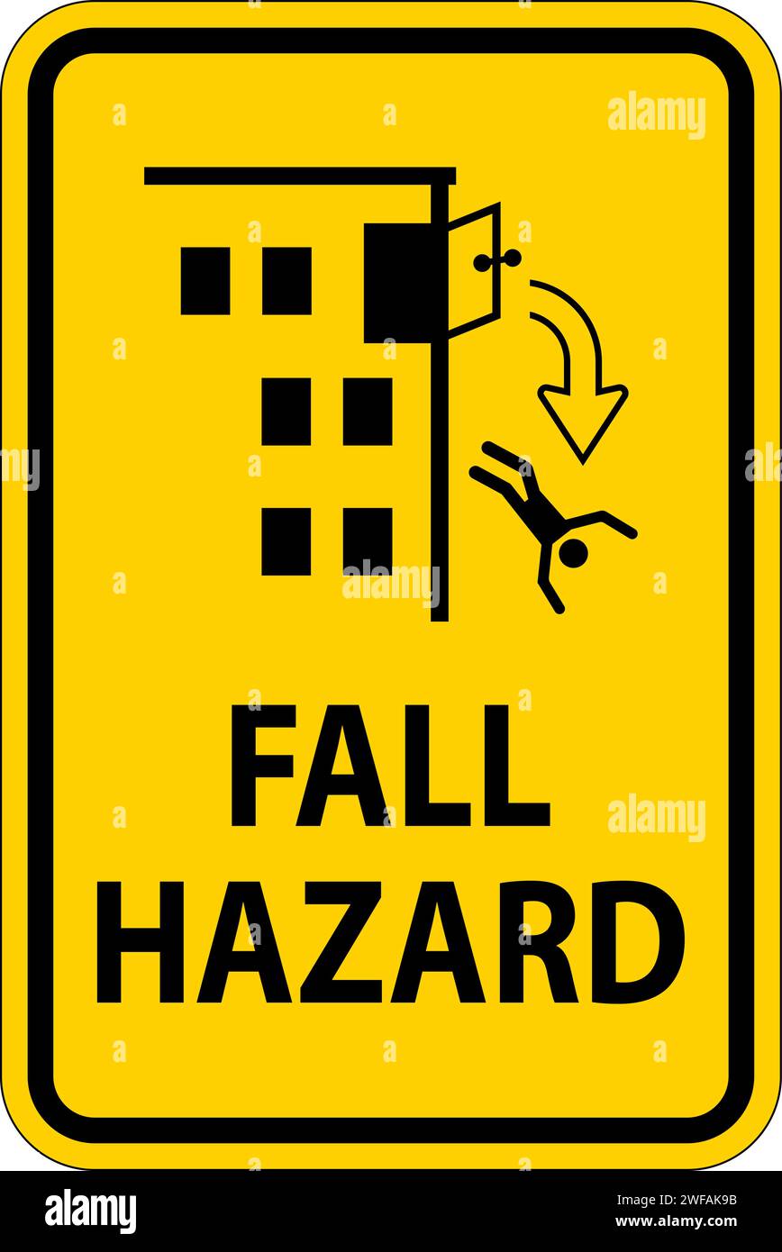 Caution Sign, Fall Hazard Stock Vector Image & Art - Alamy