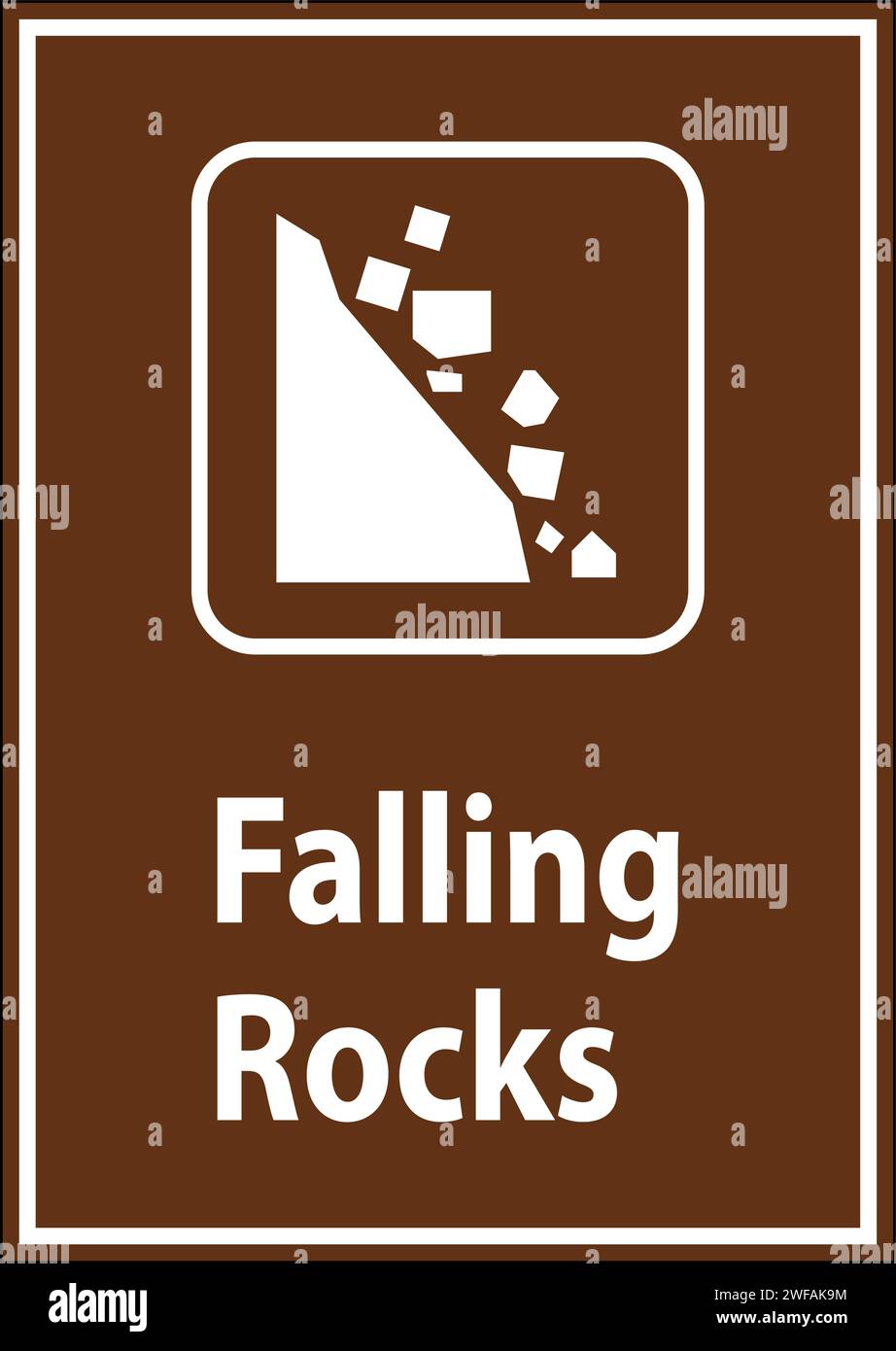 Caution Sign, Park Sign and Guide Sign, Falling Rocks Stock Vector ...