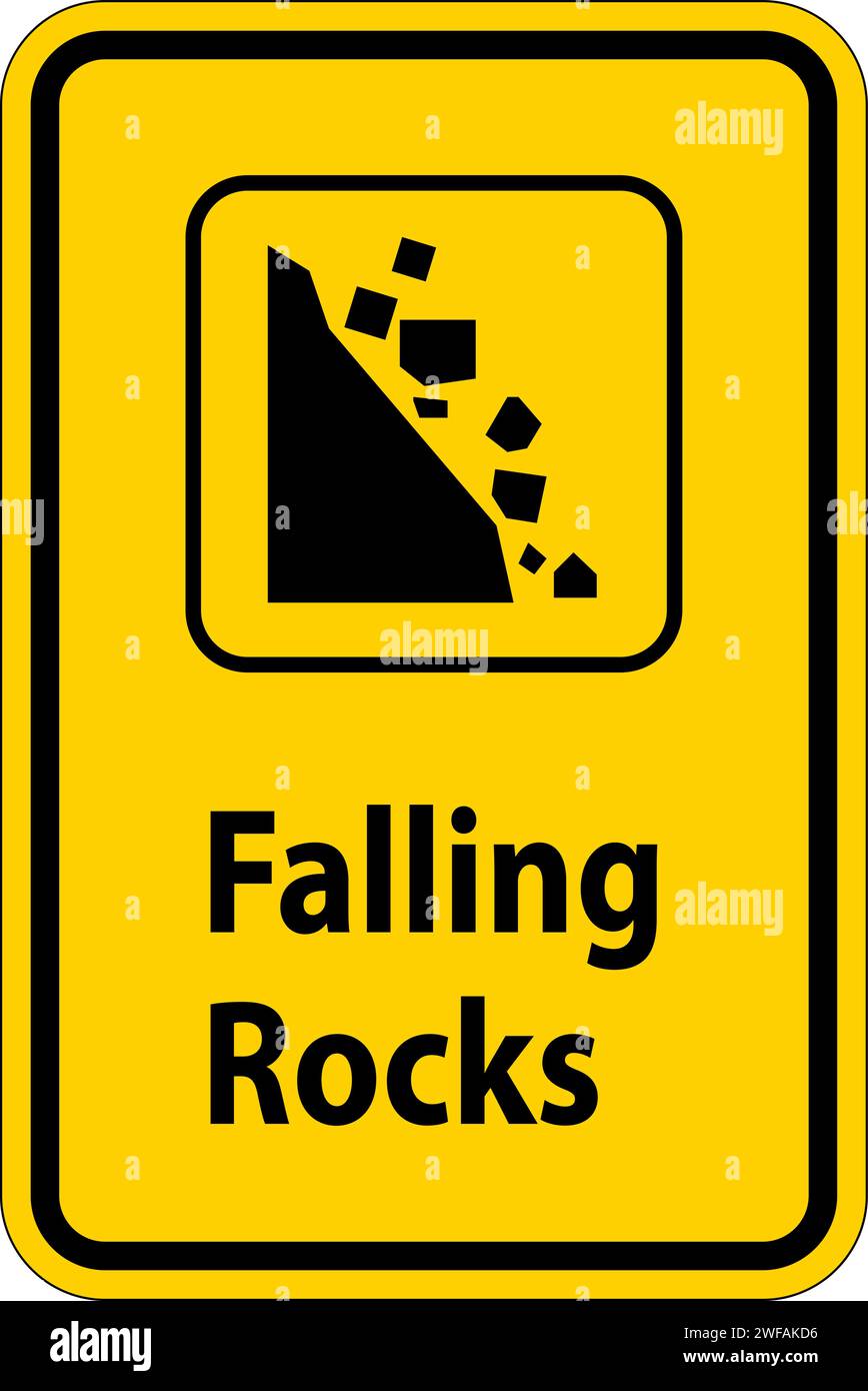 Caution Sign, Park Sign and Guide Sign, Falling Rocks Stock Vector ...