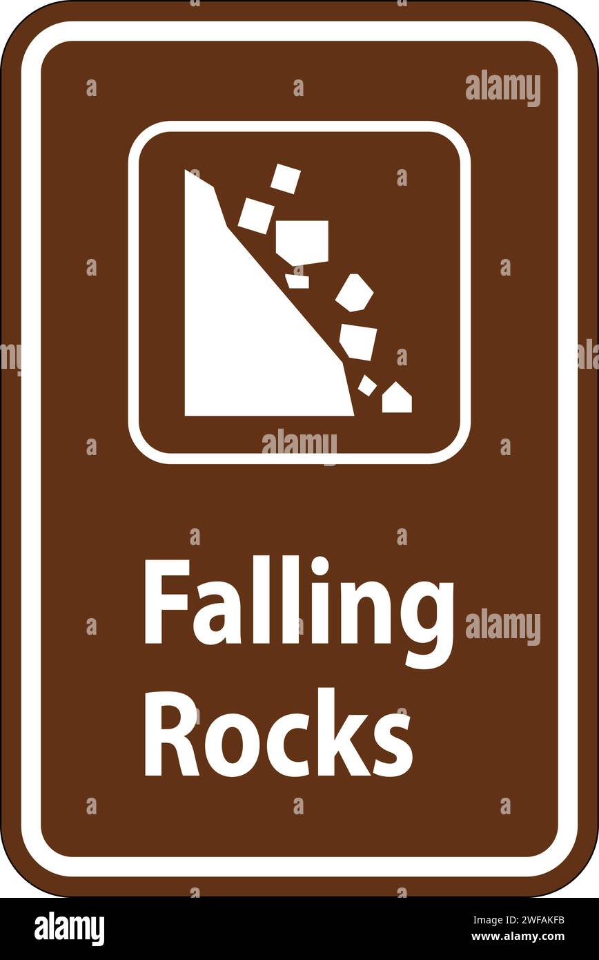 Caution Sign, Park Sign and Guide Sign, Falling Rocks Stock Vector ...