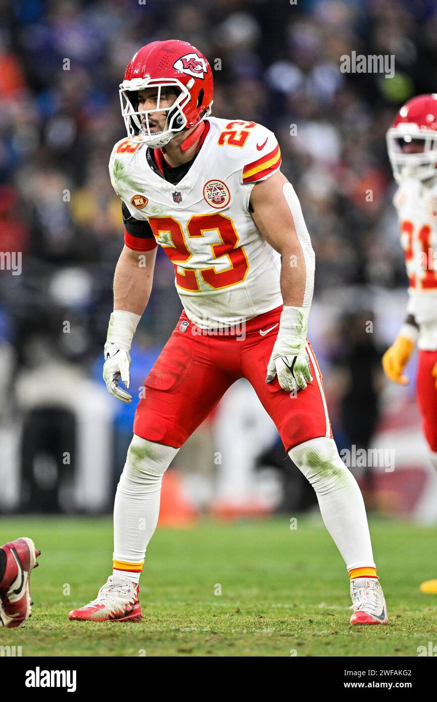 Kansas City Chiefs linebacker Drue Tranquill (23) in action during the ...