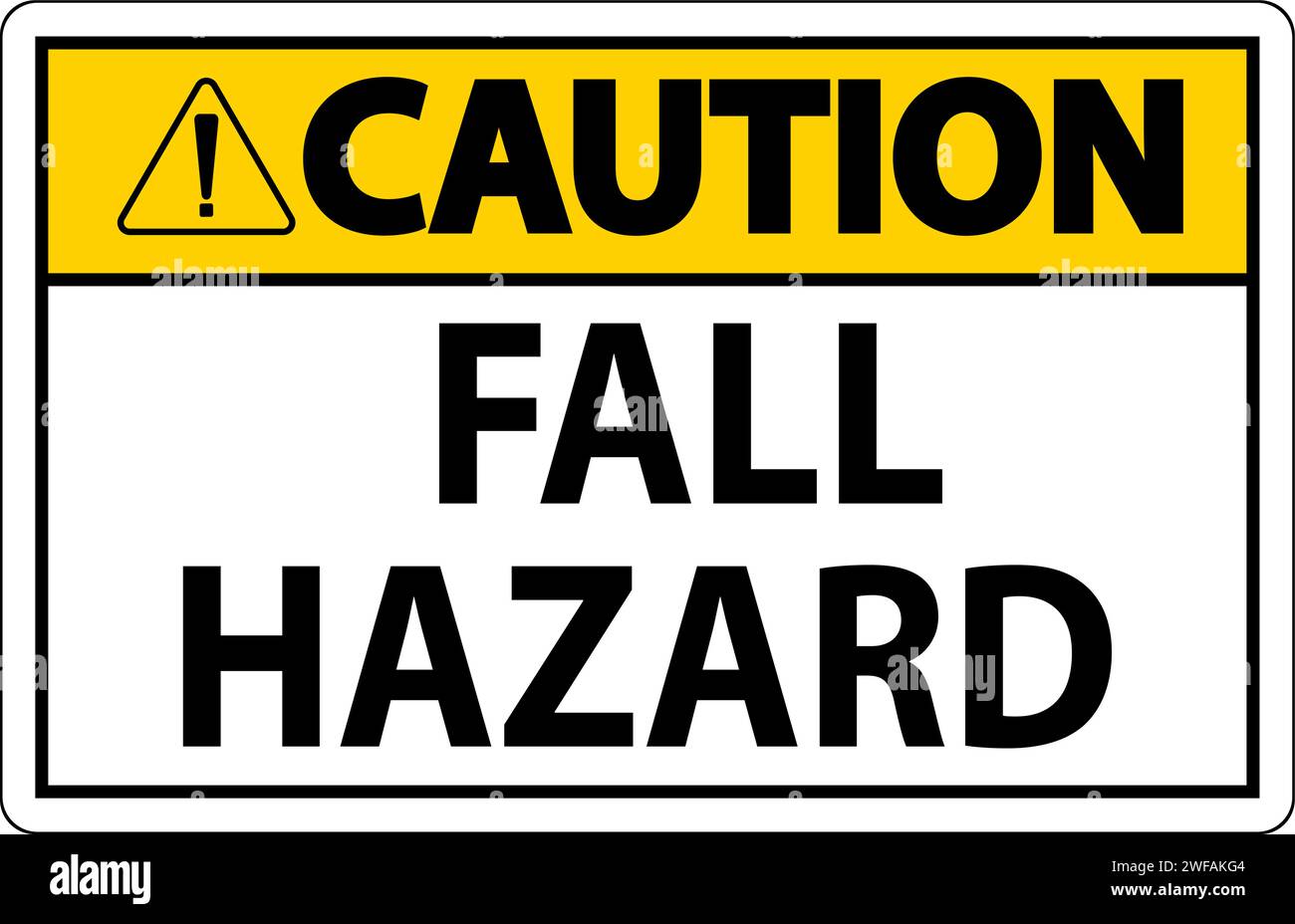 Caution Sign, Fall Hazard Stock Vector Image & Art - Alamy