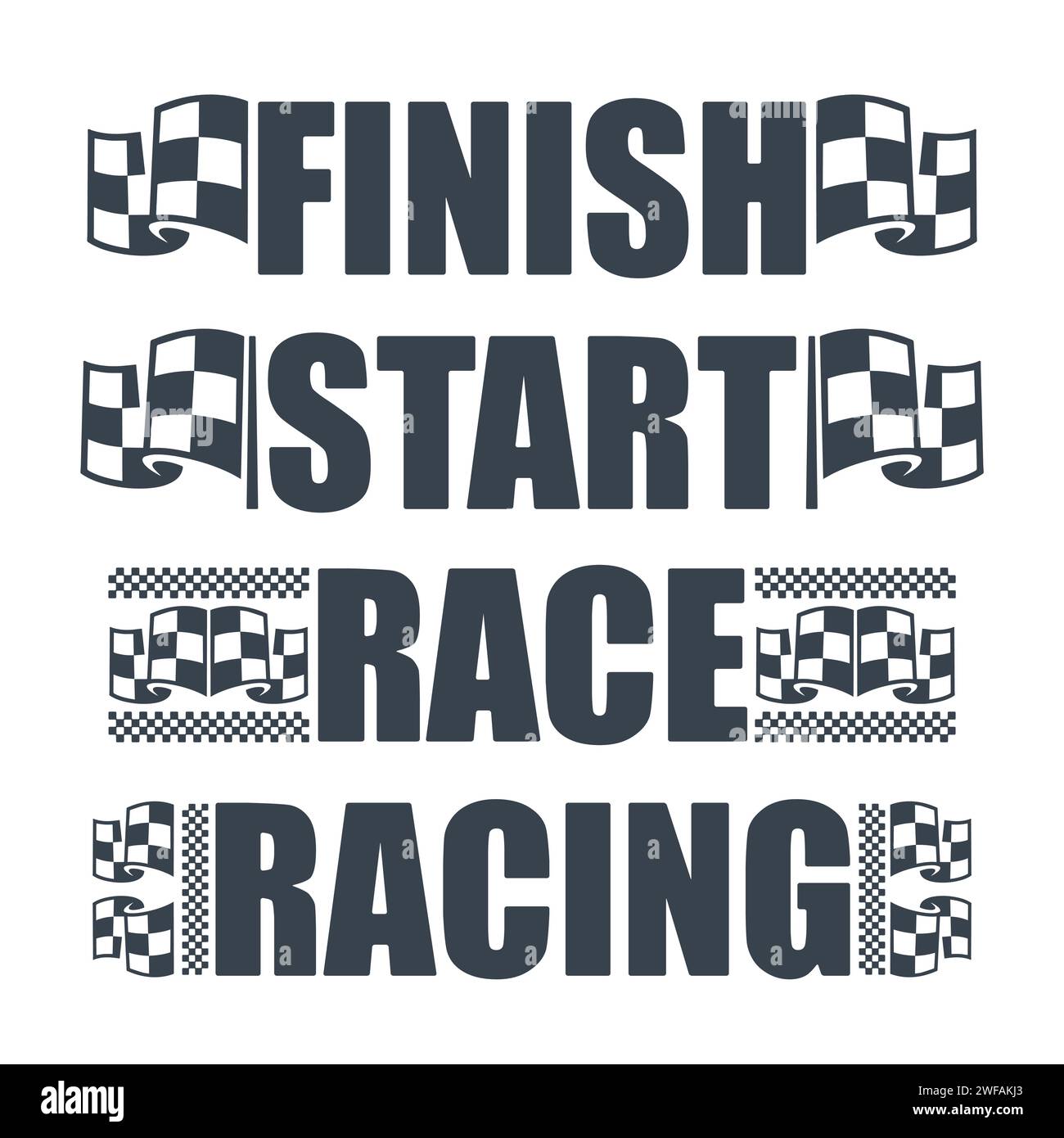 Checkered flag sport racing words Stock Vector Image & Art - Alamy