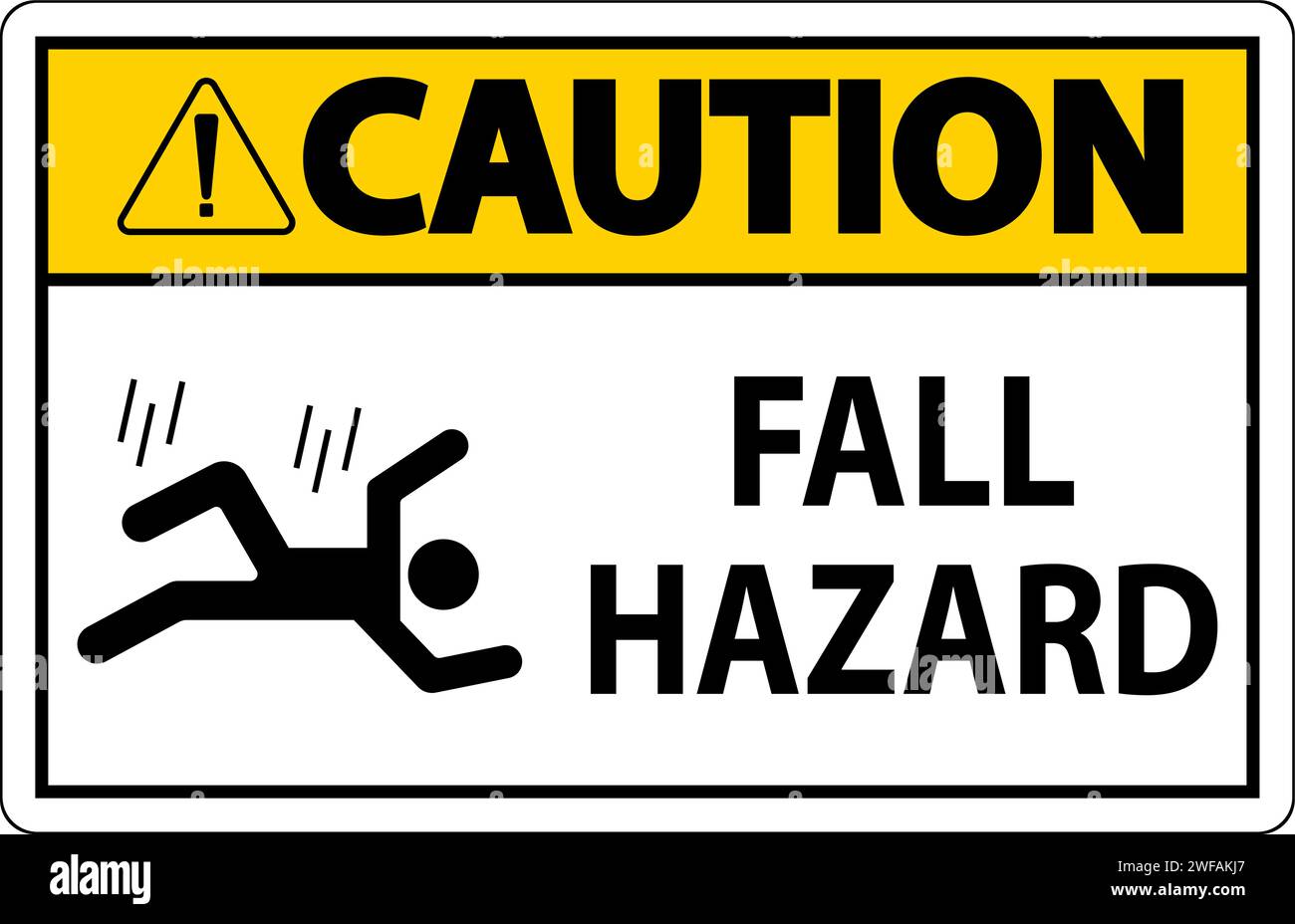 Caution Sign, Fall Hazard Stock Vector Image & Art - Alamy