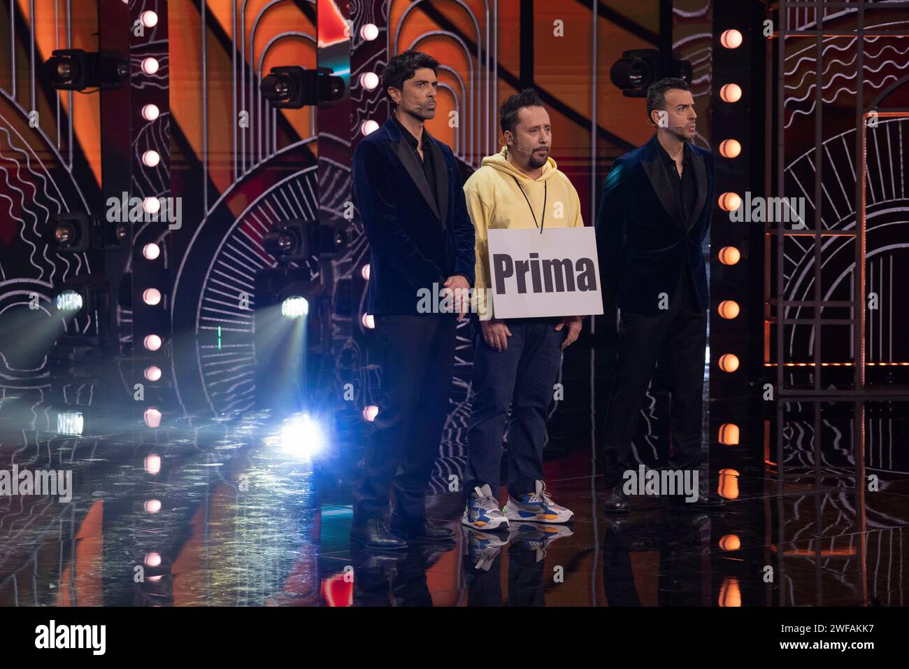 Alessandro Bolide attends the first episode of the famous comedy show ...