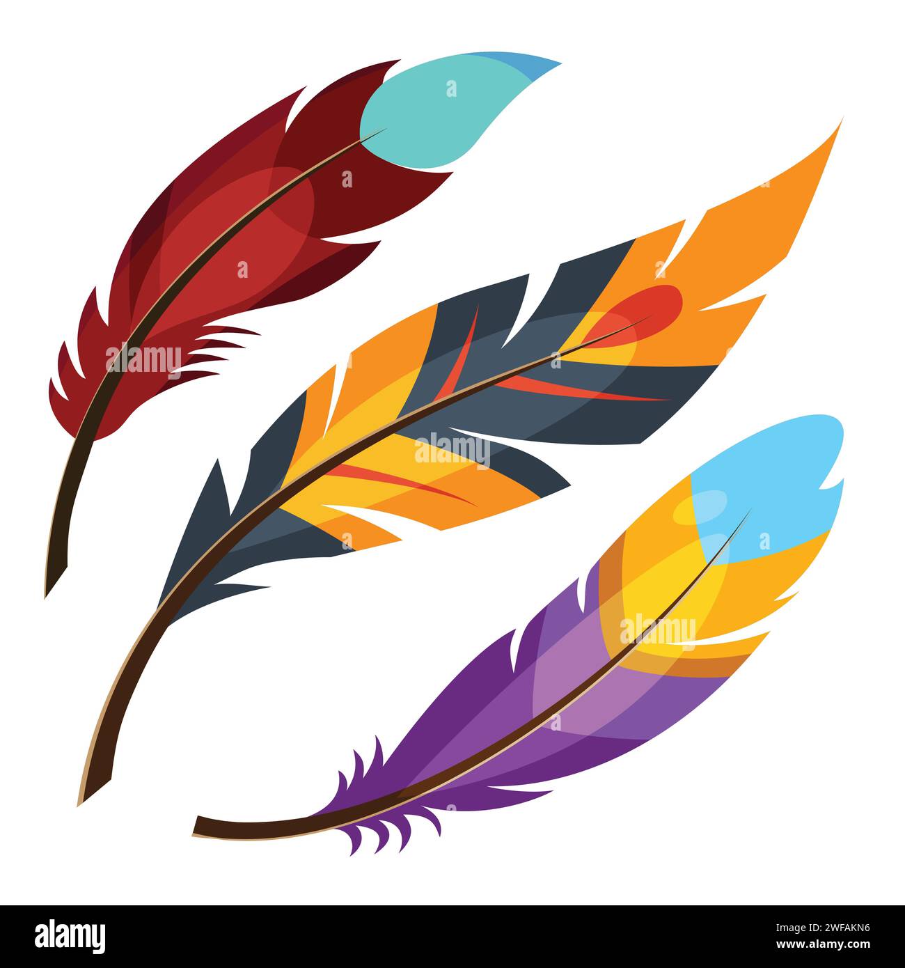 Feather color set Stock Vector Image & Art - Alamy