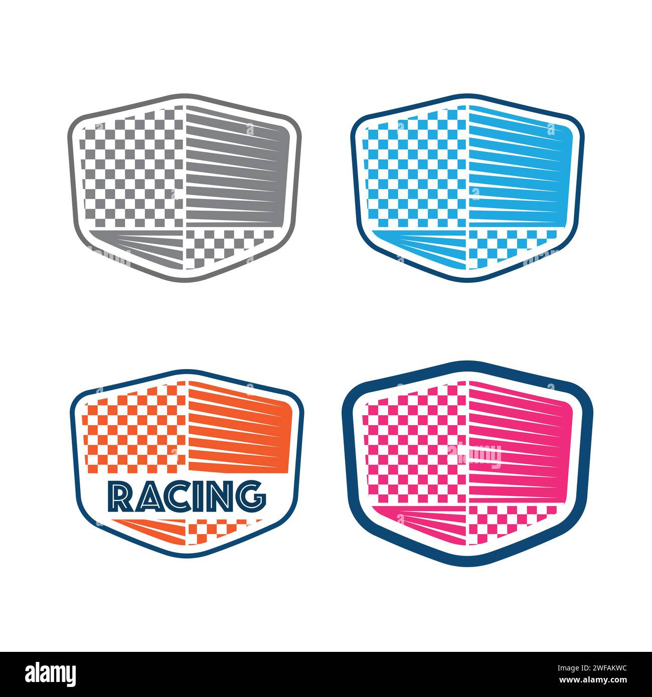Sport racing emblem checkered Stock Vector Image & Art - Alamy