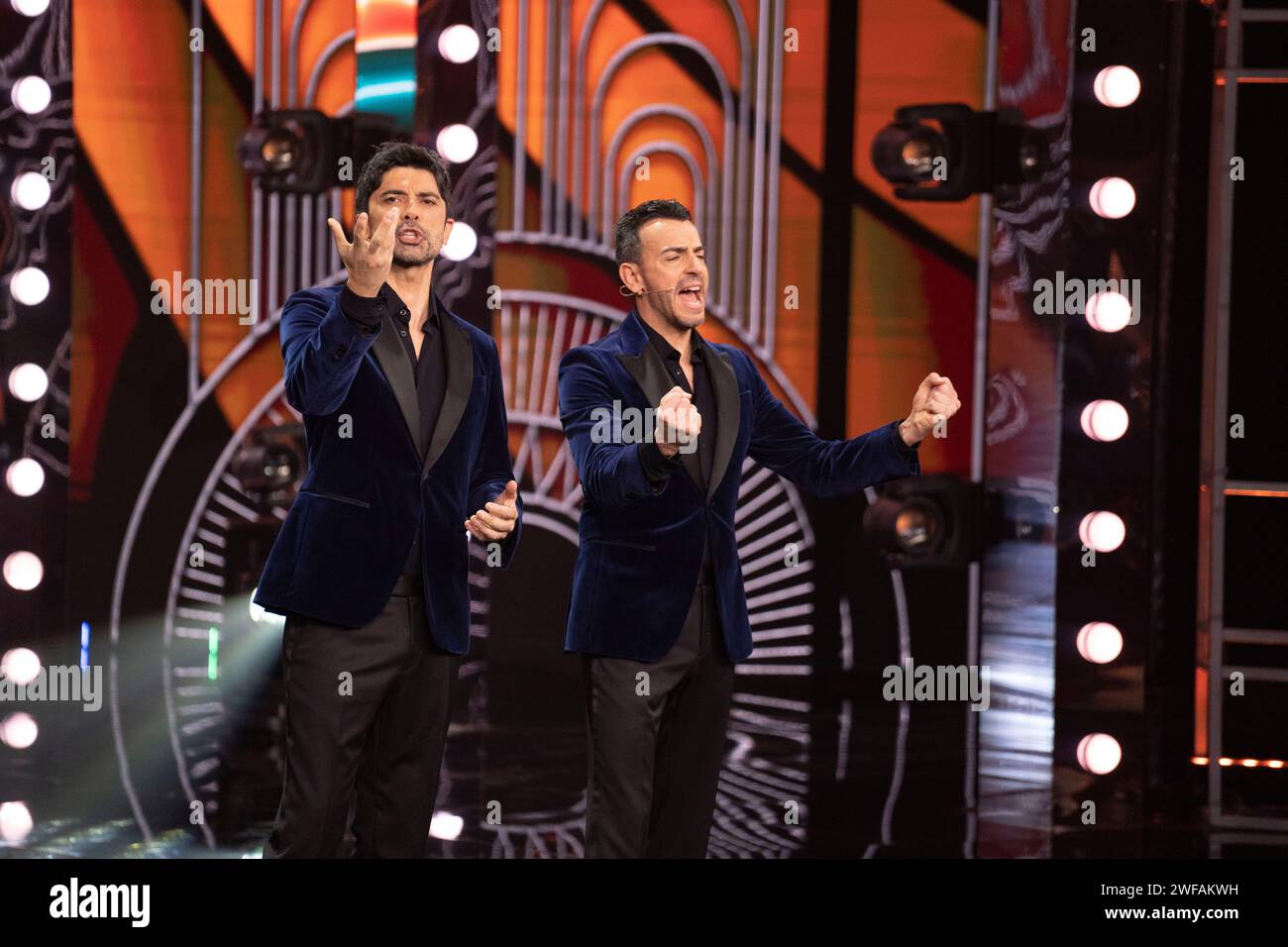 Rosario Morra and Luigi Esposito (Gigi e Ross) attend the first episode ...