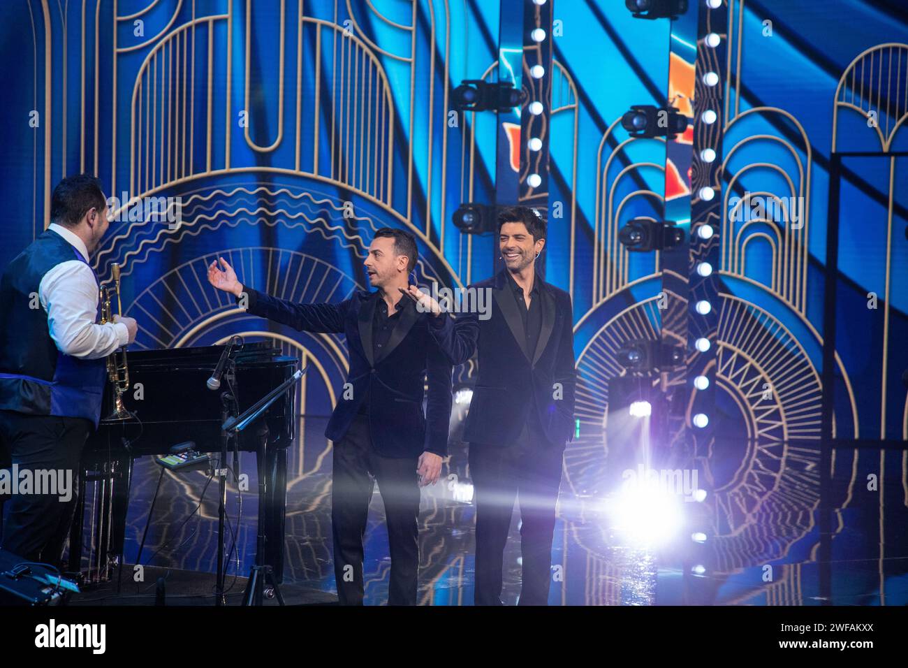 Rosario Morra and Luigi Esposito (Gigi e Ross) attend the first episode ...