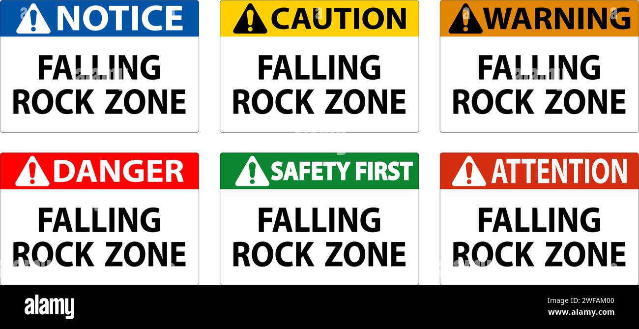 Danger Sign, Falling Rock Zone Stock Vector Image & Art - Alamy