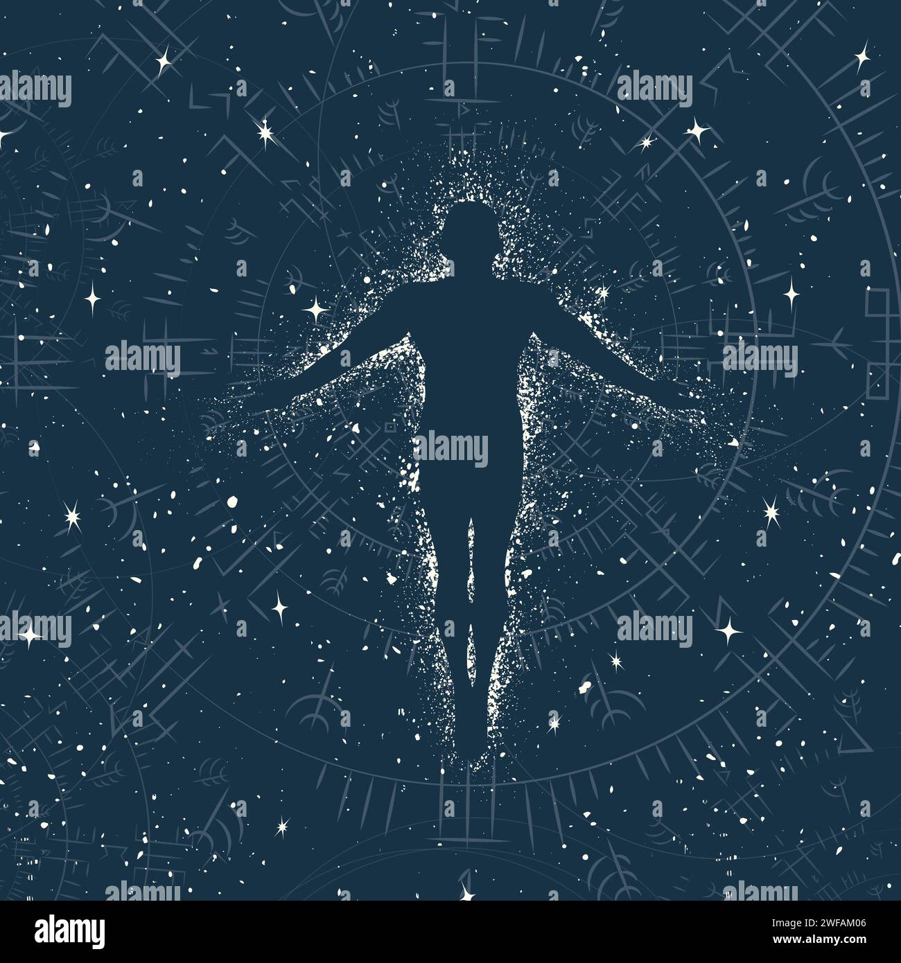 Grunge dark space body flying Stock Vector Image & Art - Alamy