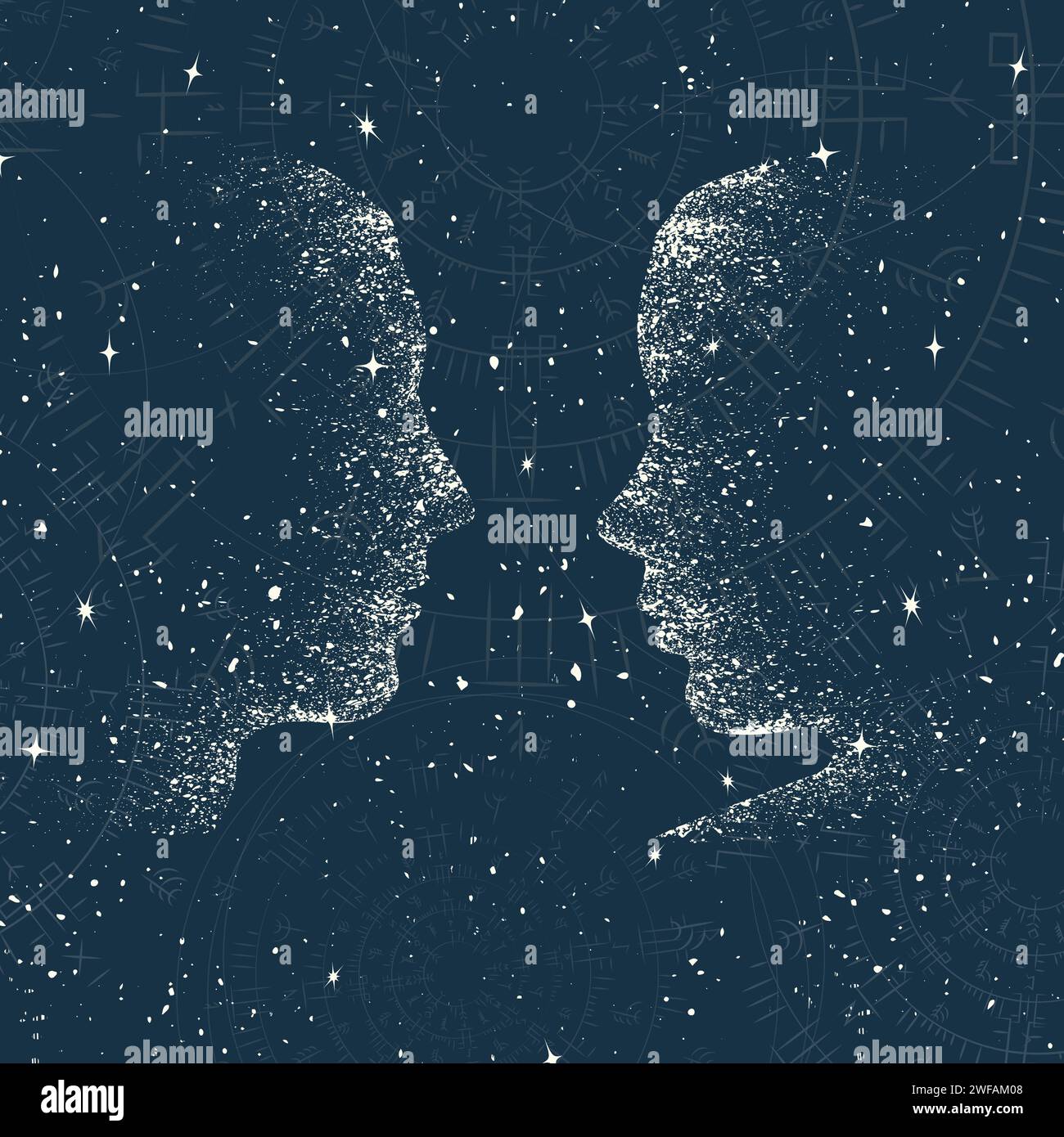 Grunge dark space human heads Stock Vector Image & Art - Alamy