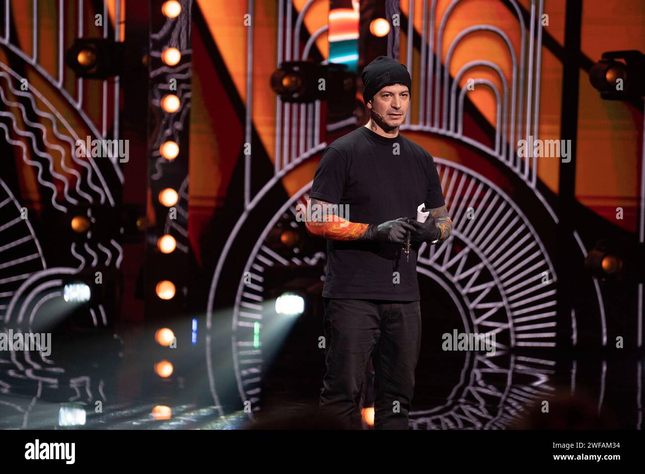 Mino Abacuccio attends the first episode of the famous comedy show 'Mad ...