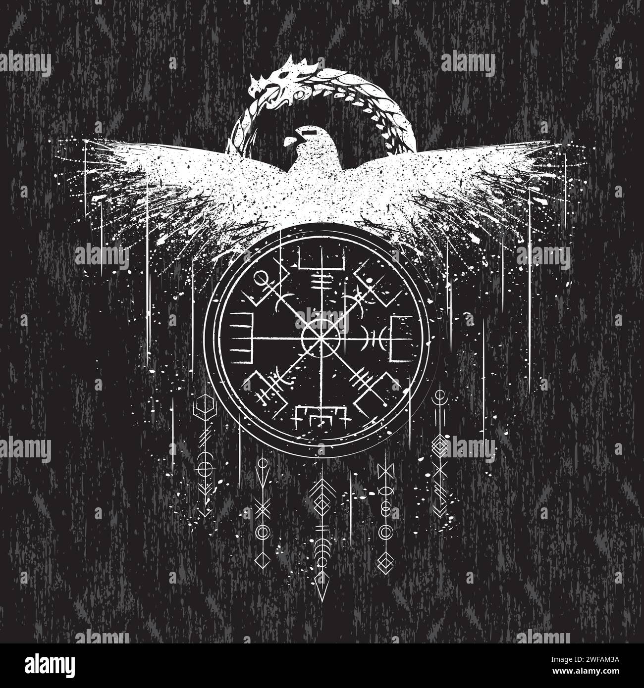 Black blots grunge raven runes symbols Stock Vector Image & Art - Alamy