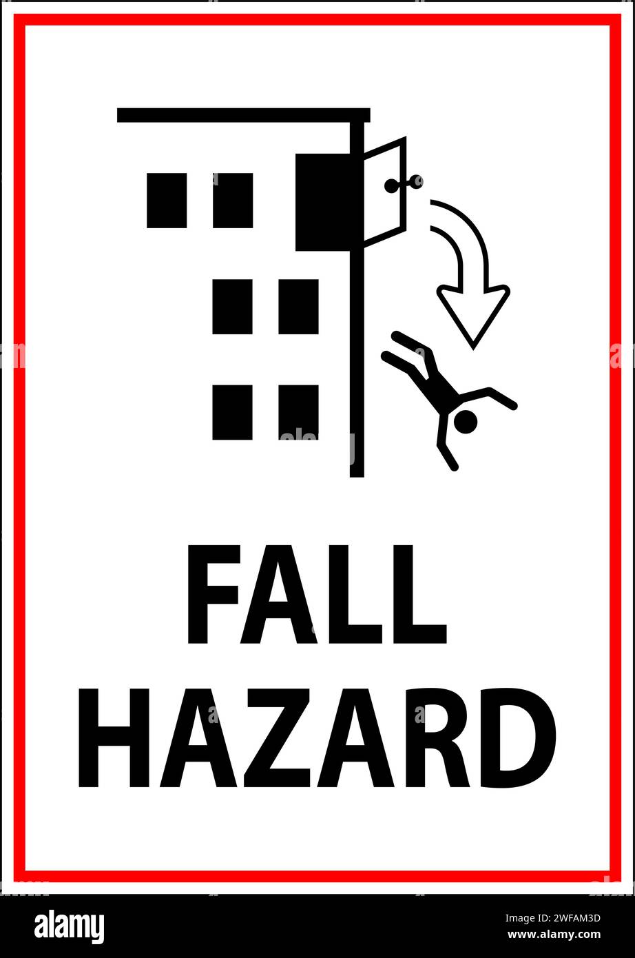 Caution Sign, Fall Hazard Stock Vector Image & Art - Alamy