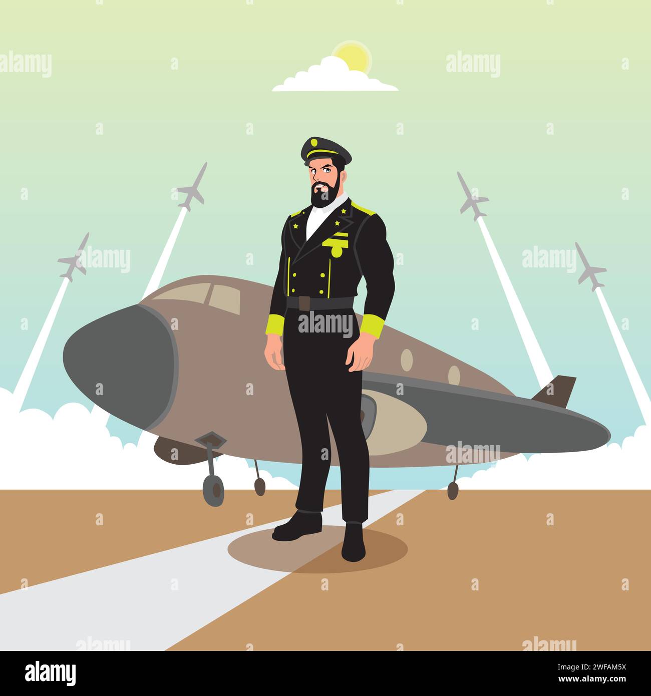Cartoon airplane hi-res stock photography and images - Alamy