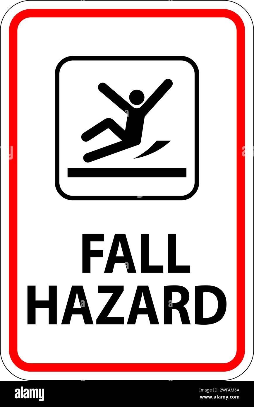 Caution Sign, Fall Hazard Stock Vector Image & Art - Alamy